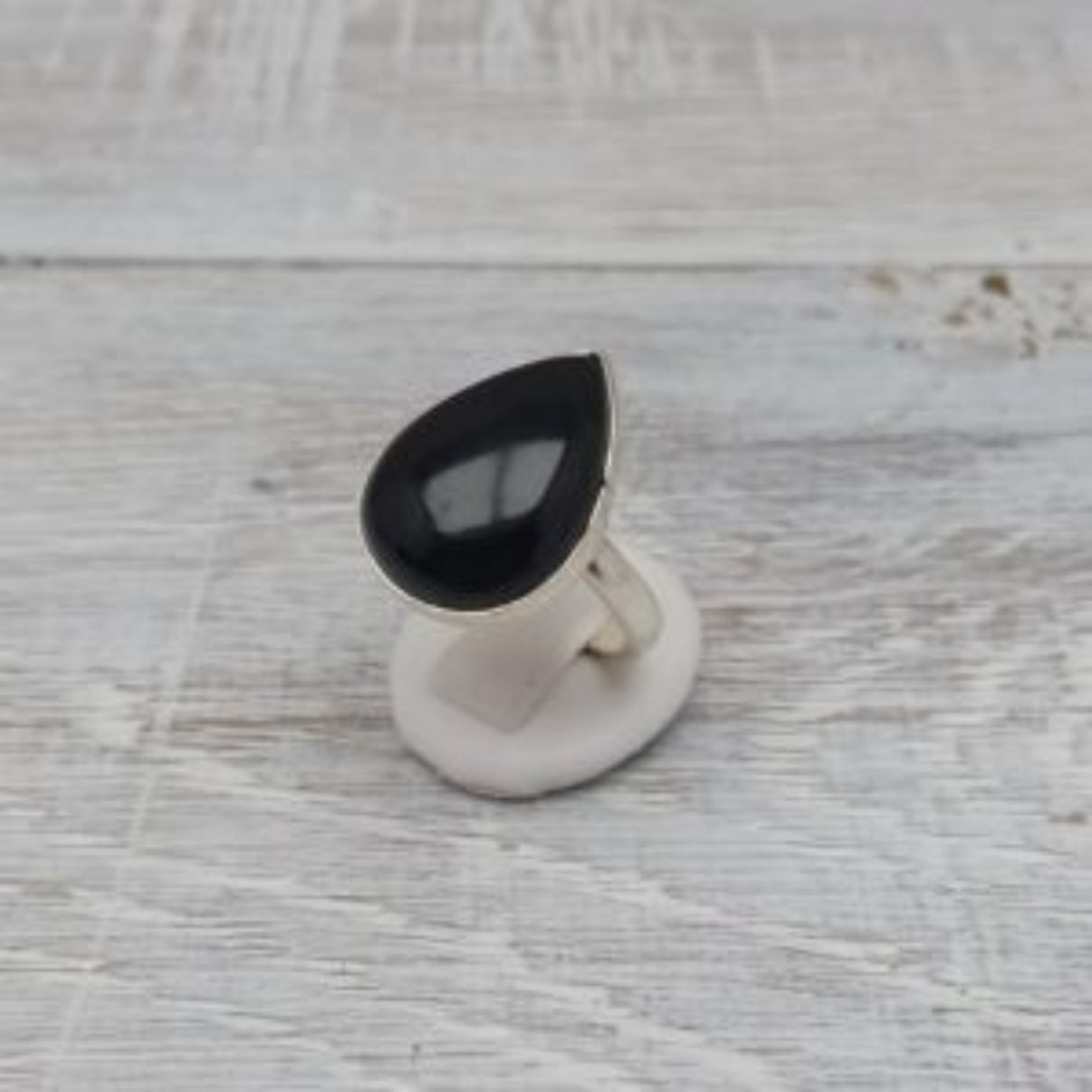 Whitby Jet Large Teardrop Ring | 925 Sterling Silver | Authentic ...